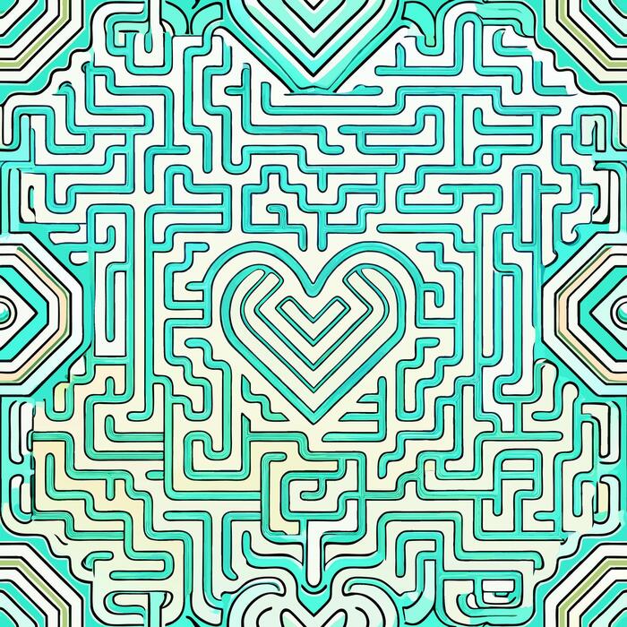 Romantic Maze Pattern Vector Art, Icons, and Graphics for Free Download