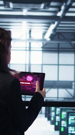 Vertical Data center engineer stressed by cyberattack affecting devices ... Vertical Data center engineer stressed by cyberattack affecting devices ...
