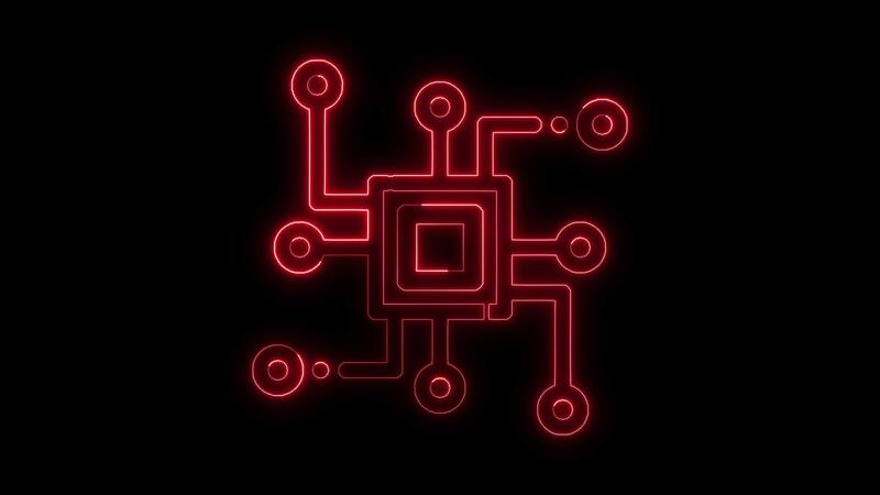 Glowing neon computer processor icon, computer processors Chip concept red 56331160 Stock Video ...