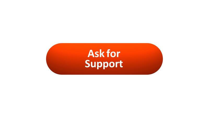 Animation of 'Ask for Support' Button Clicked by Computer Mouse with Color-Changing Effect and ...