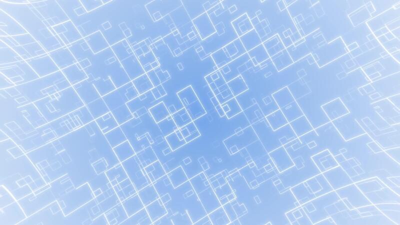 Royal Blue Color Glowing Square Box Pattern In Cyberspace Big Data Hi Tech Design Loop Able