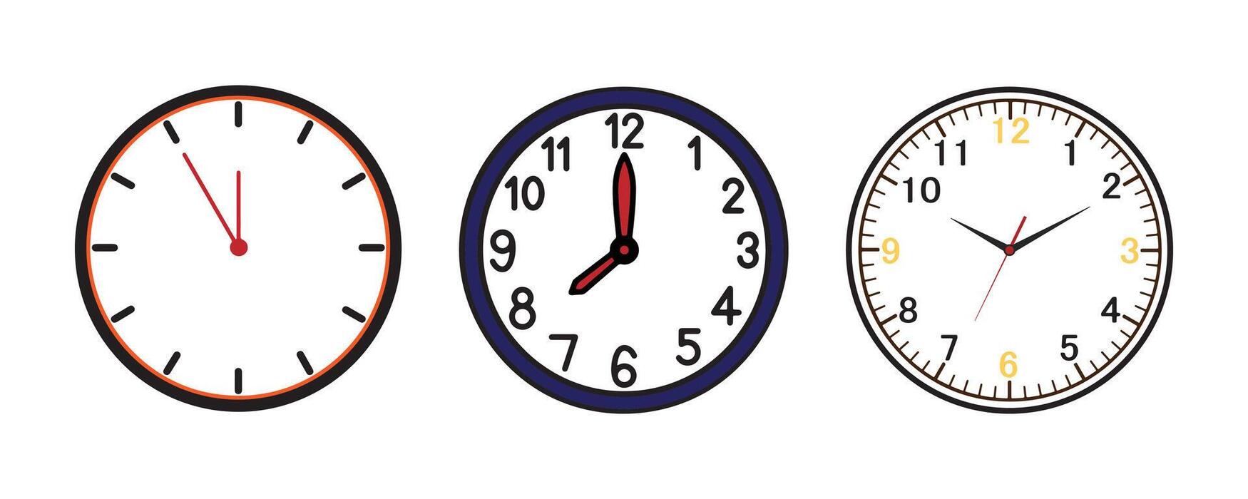 Analog Clock Clipart Vector Art, Icons, and Graphics for Free Download