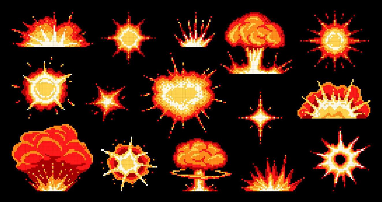 Pixel Explosion Vector Art, Icons, and Graphics for Free Download