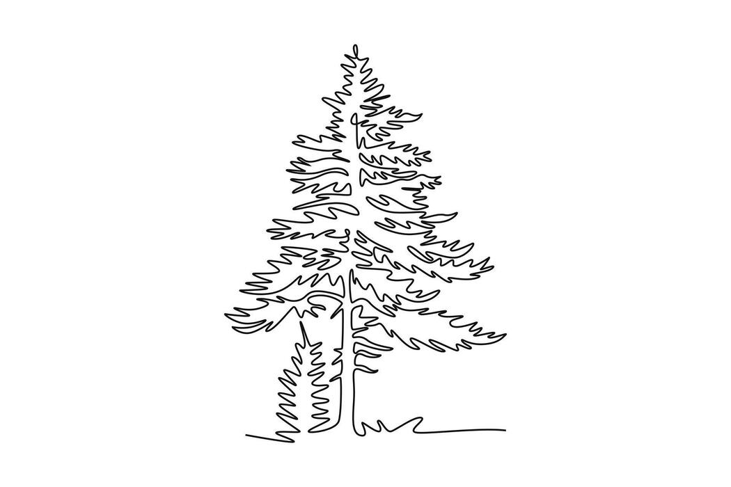 Pine Tree Line Drawing Vector Art, Icons, and Graphics for Free Download