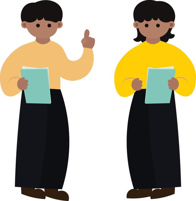 Two Students Talking Vector Art, Icons, and Graphics for Free Download