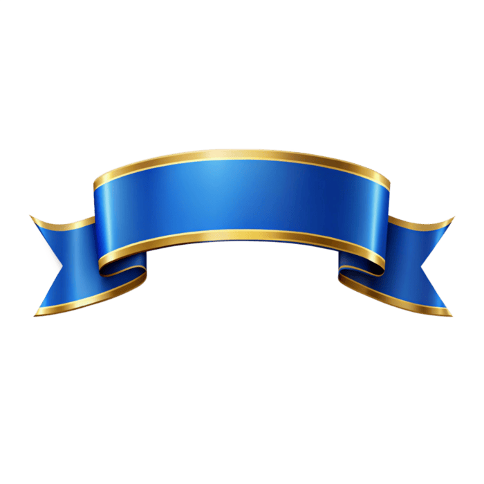 Blue And Gold Ribbon PNGs for Free Download
