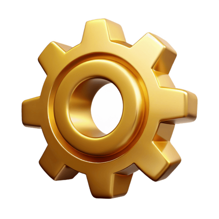 Gold Gear PNGs for Free Download