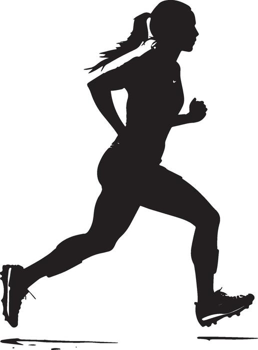 Woman Running Silhouette Vector Art, Icons, and Graphics for Free Download