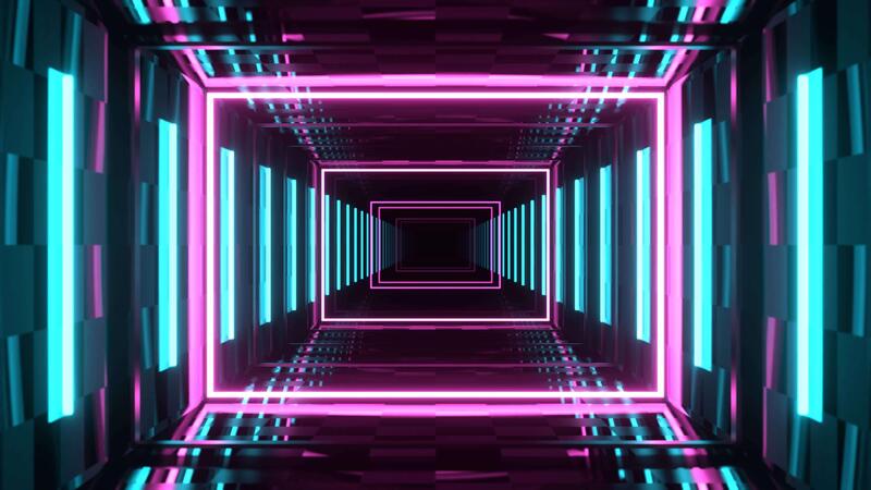 Cyan and Pink Strobe Neon Hallway With Checkerboard Texture Background VJ Loop I 4K 57517185 ...