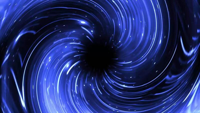 Black hole animation with radial star light rays, animated dark blue outer space for motion ...