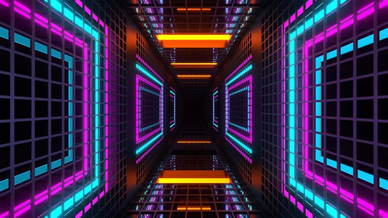 Cyan and Orange and Pink Slow Strobe Grate Tunnel Background VJ Loop in 4K 57991673 Stock Video ...