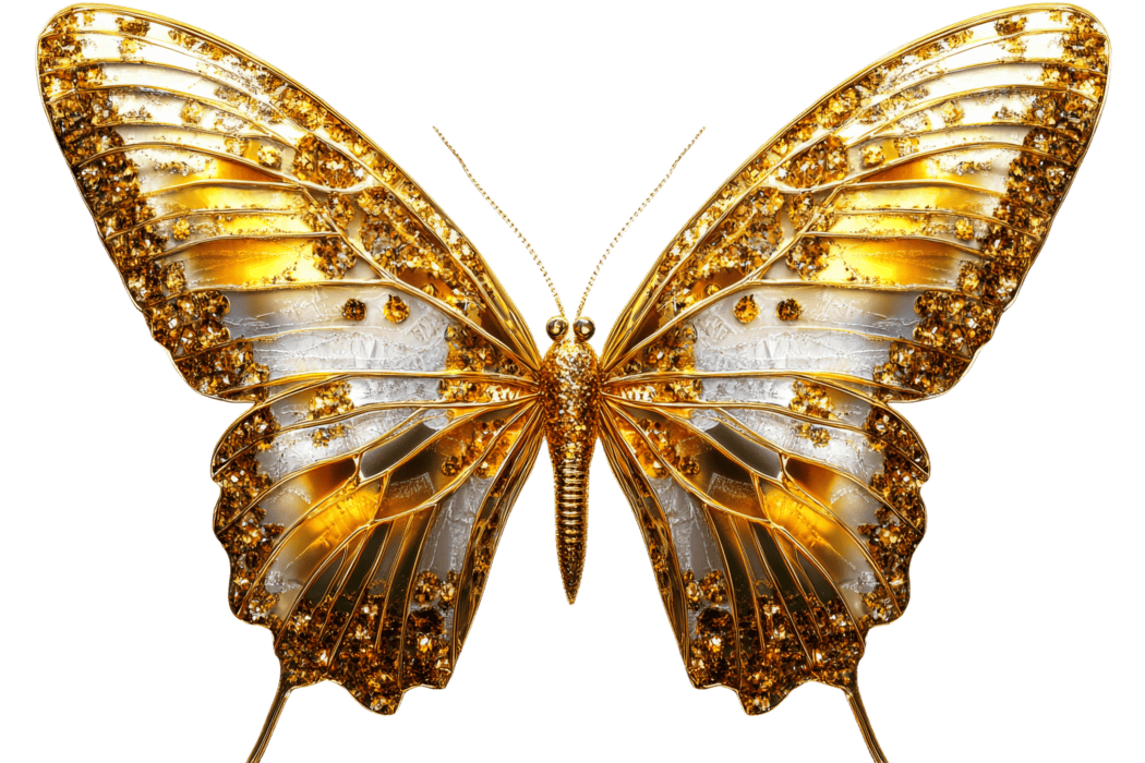 Golden Butterfly PNGs for Free Download