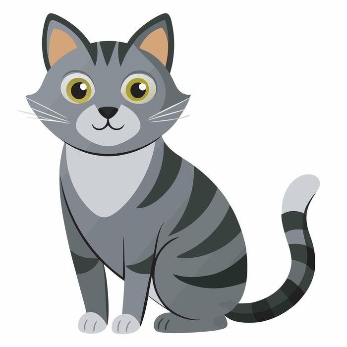 Gray Cat Vector Art, Icons, and Graphics for Free Download