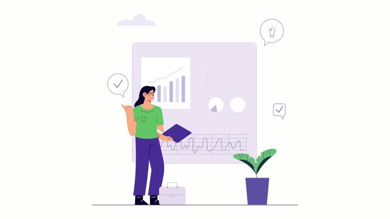 Business Analytics Monitoring 2d Motion Graphics Animation 58494809 Stock Video At Vecteezy