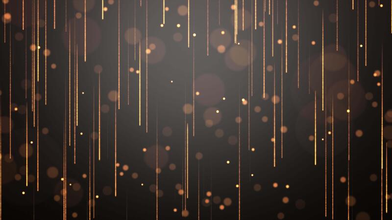 Abstract animation concept of golden particles for celebrating birthdays and holidays. 4k loop ...
