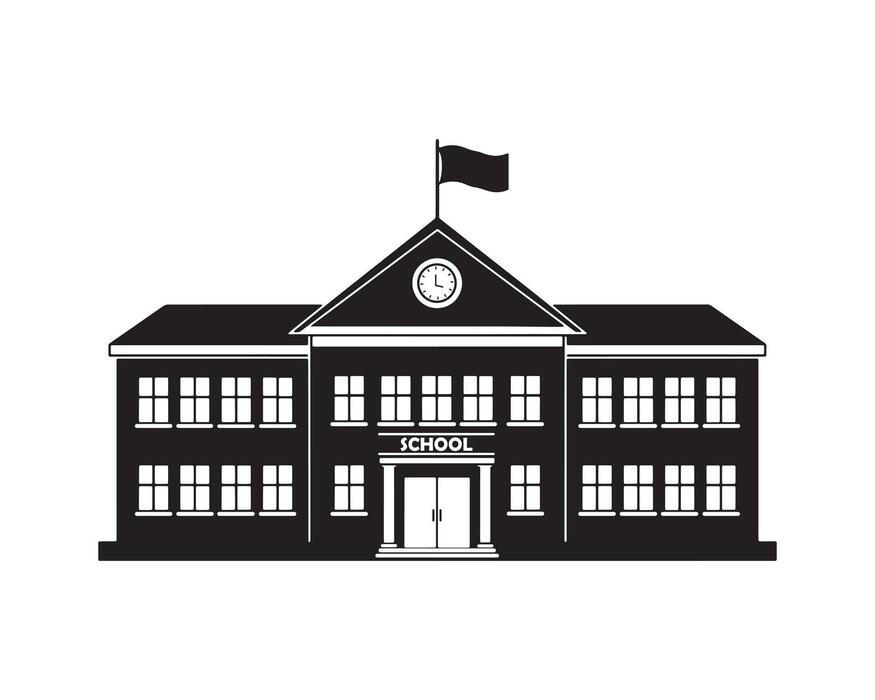 School Building Silhouette Structure Vector Art Icons And Graphics For Free Download