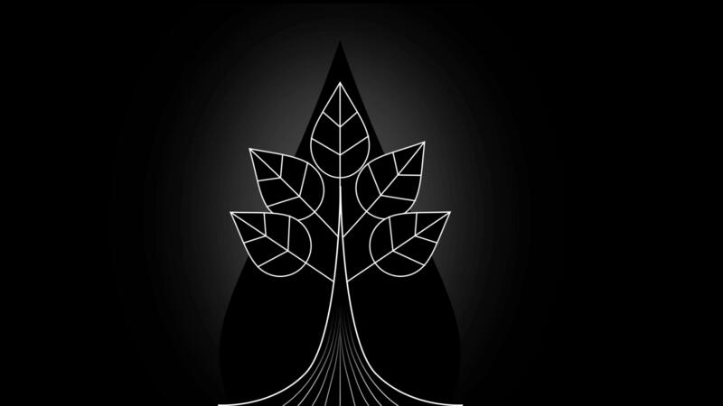A minimalistic and symmetrical tree outline made with geometric ...