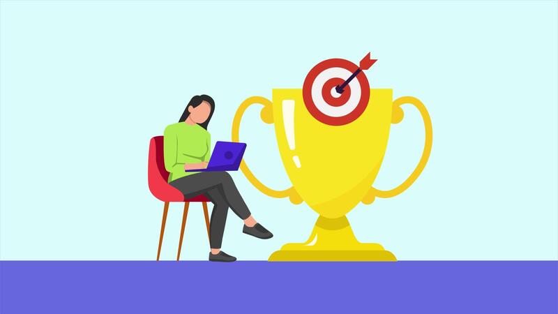 animado de objetivo ideales objetivos. personal metas concepto. lleno longitud animación ...