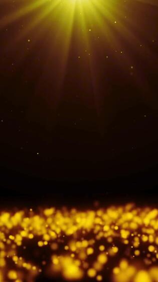 Christmas Background Defocused Gold Colored Particles on black Background Slowly falling Gold ...