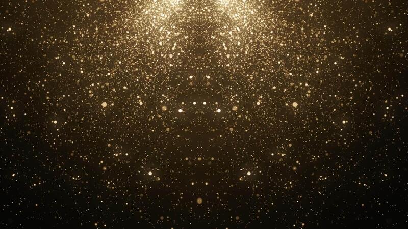 Shiny abstract background animation with falling glittering shiny gold particles. This luxury ...