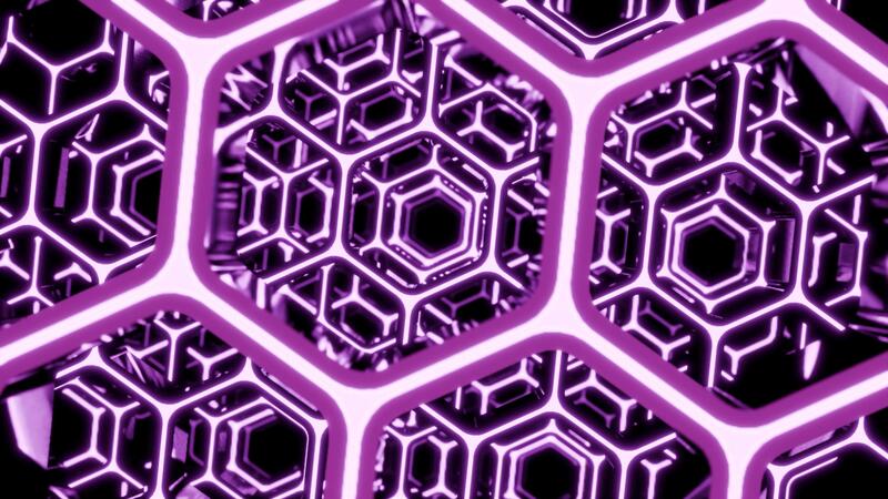 Purple hexagonal mesh structure rotating slowly. Design 59876422 Stock Video at Vecteezy