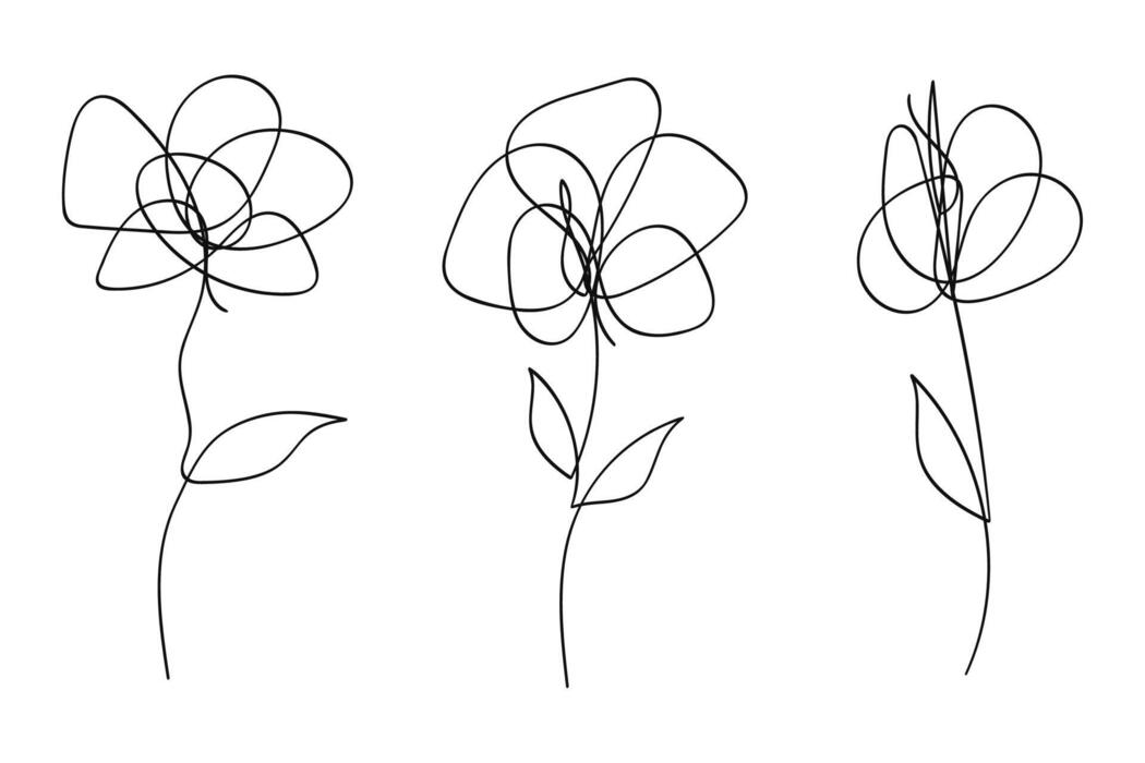 Black Line Flower Vector Art, Icons, and Graphics for Free Download