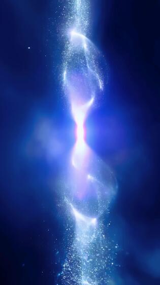 background Mystical energy beam moving diagonally leaving a shimmering trail of particles behind ...