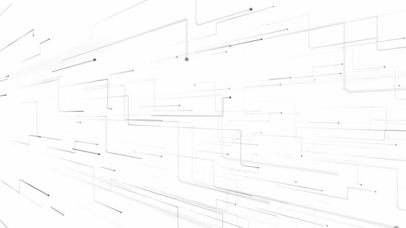 Minimalist Grayscale Circuit Board Styled Background With Fast Moving Particle Nodes And Digital