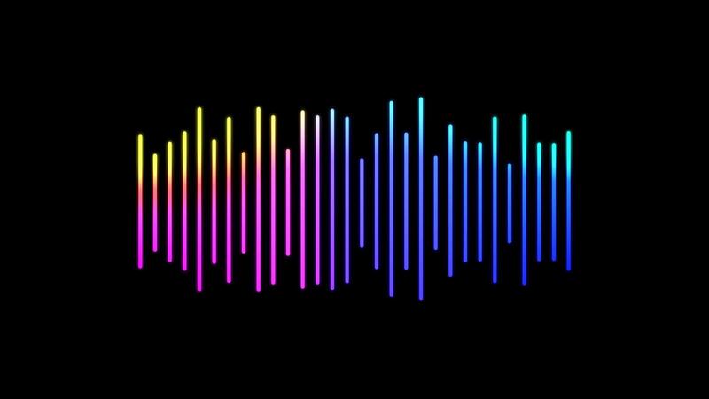 Colorful Audio Waveform Visualization on Black Background, Sound Wave ...