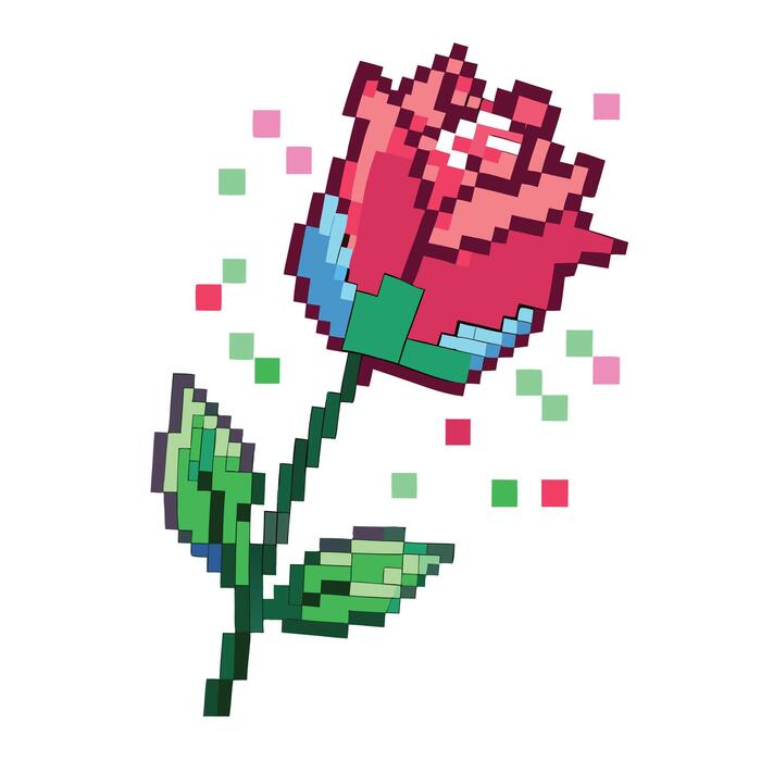 Pixel Rose Vector Art, Icons, and Graphics for Free Download