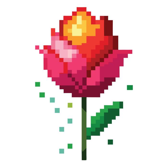 Pixel Rose Vector Art, Icons, and Graphics for Free Download