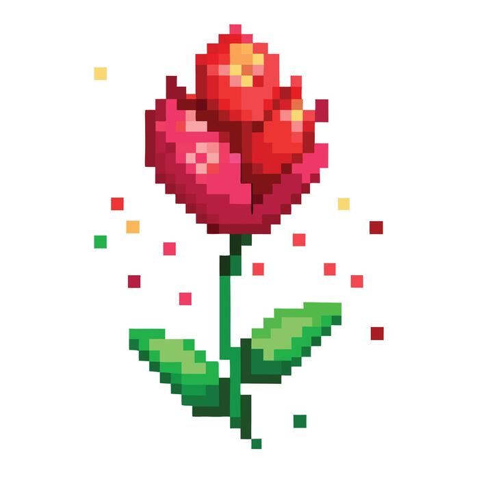 Pixel Rose Vector Art, Icons, and Graphics for Free Download