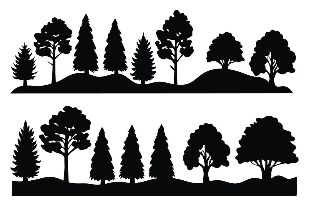 Tree Line Silhouette Vector Art, Icons, and Graphics for Free Download