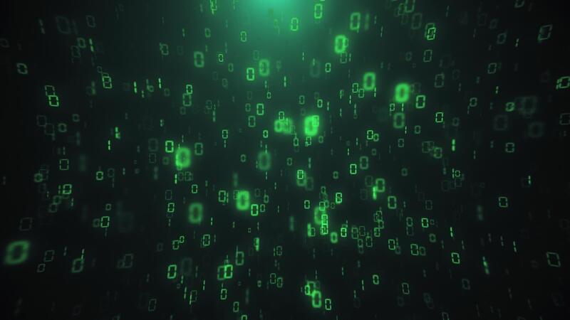 High speed flashing binary code ones and zeros streaming down the frame. Full HD and looping ...