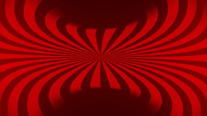 Red color multiple rotating stripes 3d depth gradient design loop able geometrical background ...