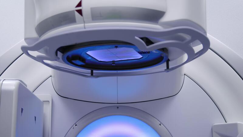 Close-up Medical linear accelerator. Radiation therapy is a type of ...