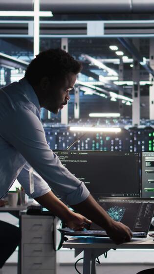 Vertical Server Hub Team Leader And Worker Using Node Tree Software To