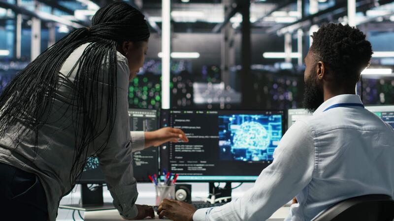 Manager Supervising Data Center Engineer Using Ai Neural Network Models