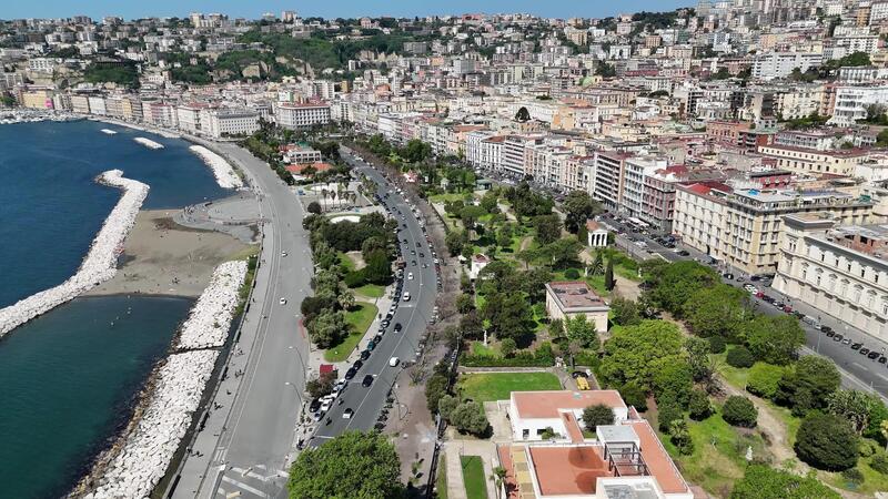 Landmark naples skyline at Naples Campania Italy . Sunny Day Skyline ...