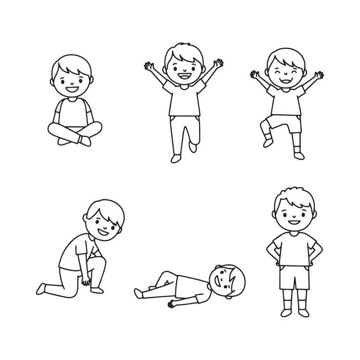 Kids Playing Outline Vector Art, Icons, and Graphics for Free Download