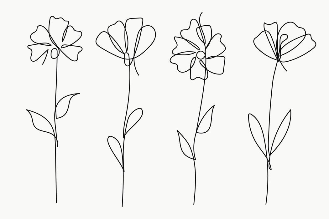 Black Line Flower Vector Art, Icons, and Graphics for Free Download