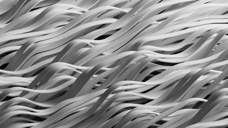 Seamless looping 3d render abstract wave animation in white color ...