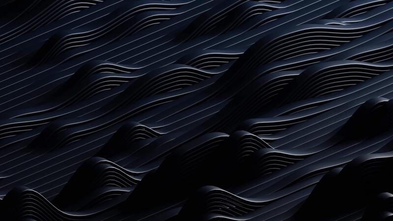 Seamless looping 3d render abstract wave animation in dark blue color ...