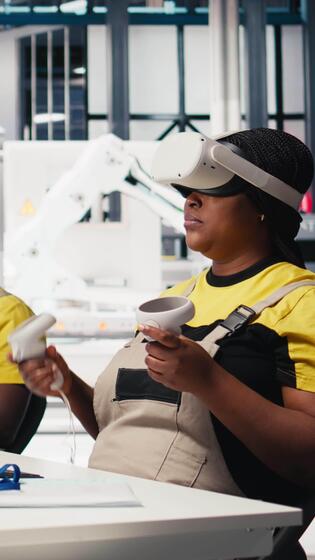 vertical fotovoltaica fábrica ingeniero utilizando vr tecnología a construir modelos de ...