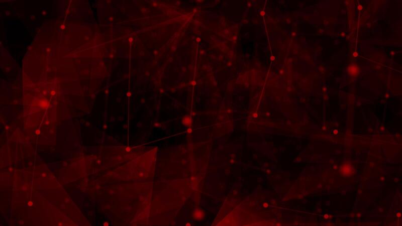 Red color wiggling low poly lines and dots plexus faded polygonal design dark geometrical ...