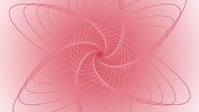 Red Color Rotating Repeating Lines Floral Pattern Complex Design Loop