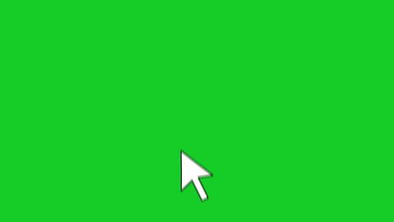 2d animation Pointer arrow cursor clicking. Mouse click symbol with circle on Green Screen ...