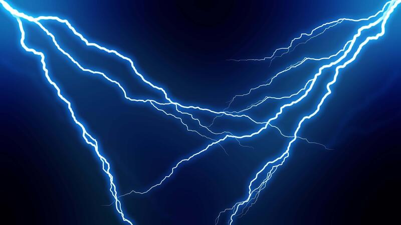 Abstract special effects vfx realistic blue lightning for overlay on black background. 66000249 ...