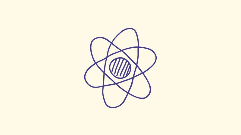 dibujado a mano lápiz bosquejo animación de un átomo símbolo, sin ...