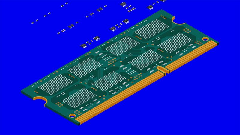 Isometric Random Access Memory Animation Ram Memory Realistic 3d Isometric Computer Hardware